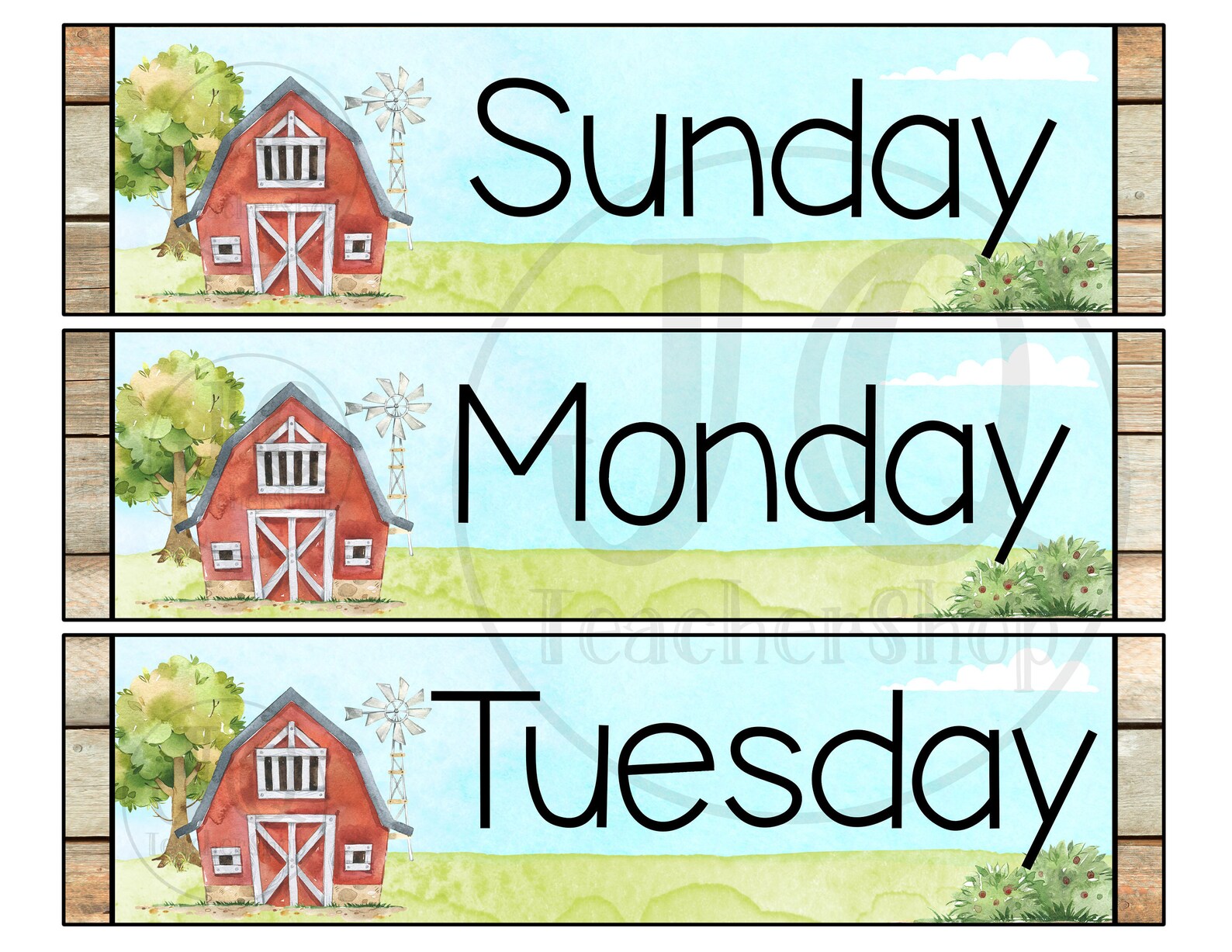 Printable Classroom Calendar Farm Theme Classroom Classroom - Etsy