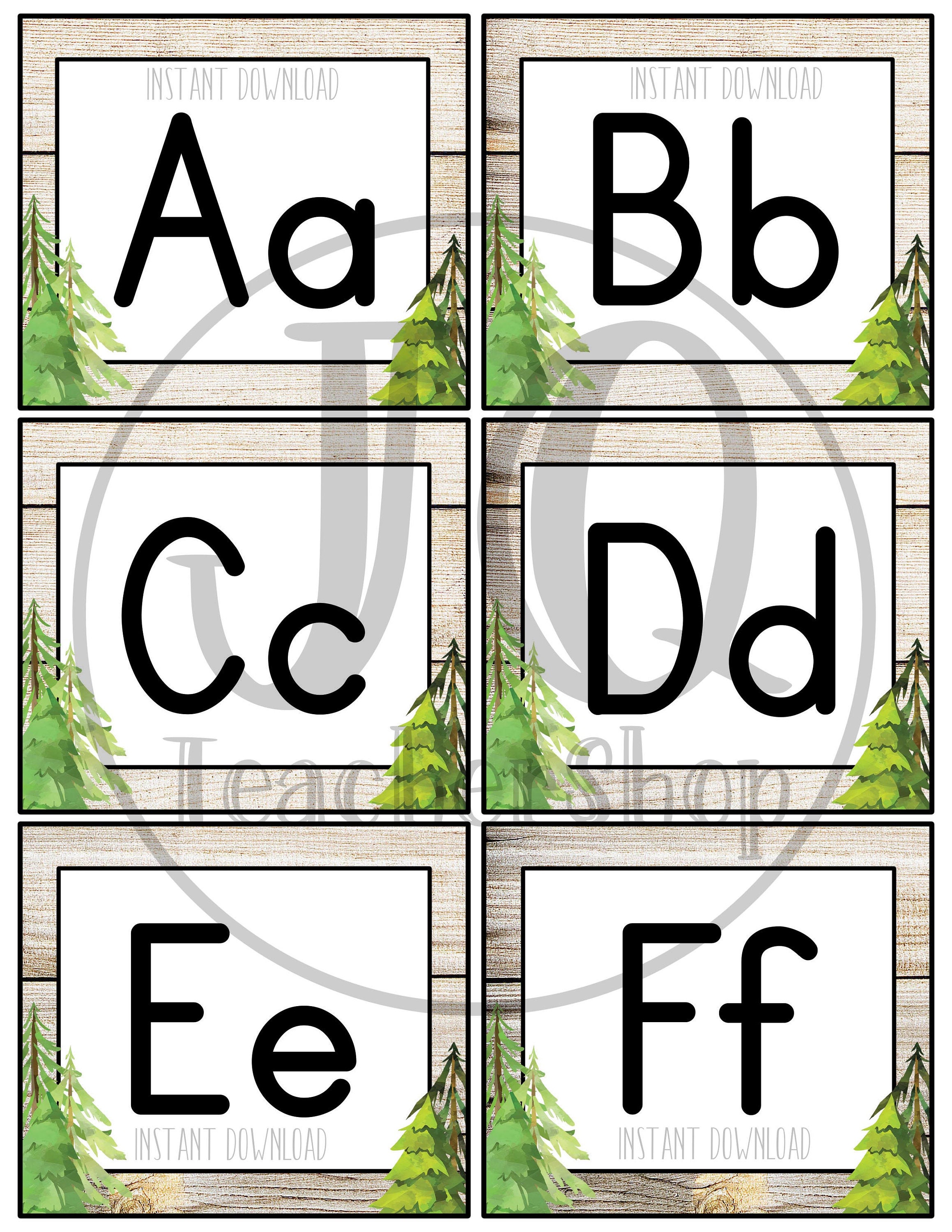 Instant Download, Alphabet Word Wall, Classroom Decor, Woodland ...