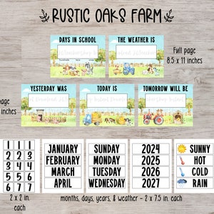 Farm Theme Classroom Calendar: Rustic Oaks Decor (printable) - Etsy