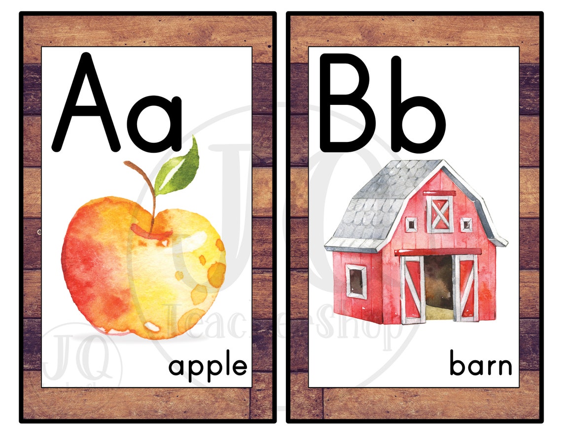 Printable Farm Theme Alphabet Wall Posters Classroom Decor - Etsy