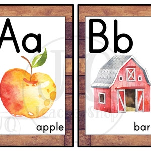 Printable, Farm Theme Alphabet Wall Posters, Classroom Decor, Farm ...