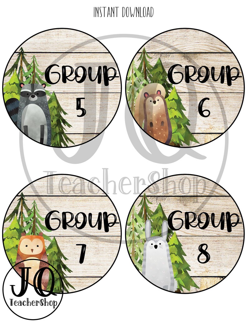 Printable Class Table Signs Animal Table Labels Blank Animal - Etsy