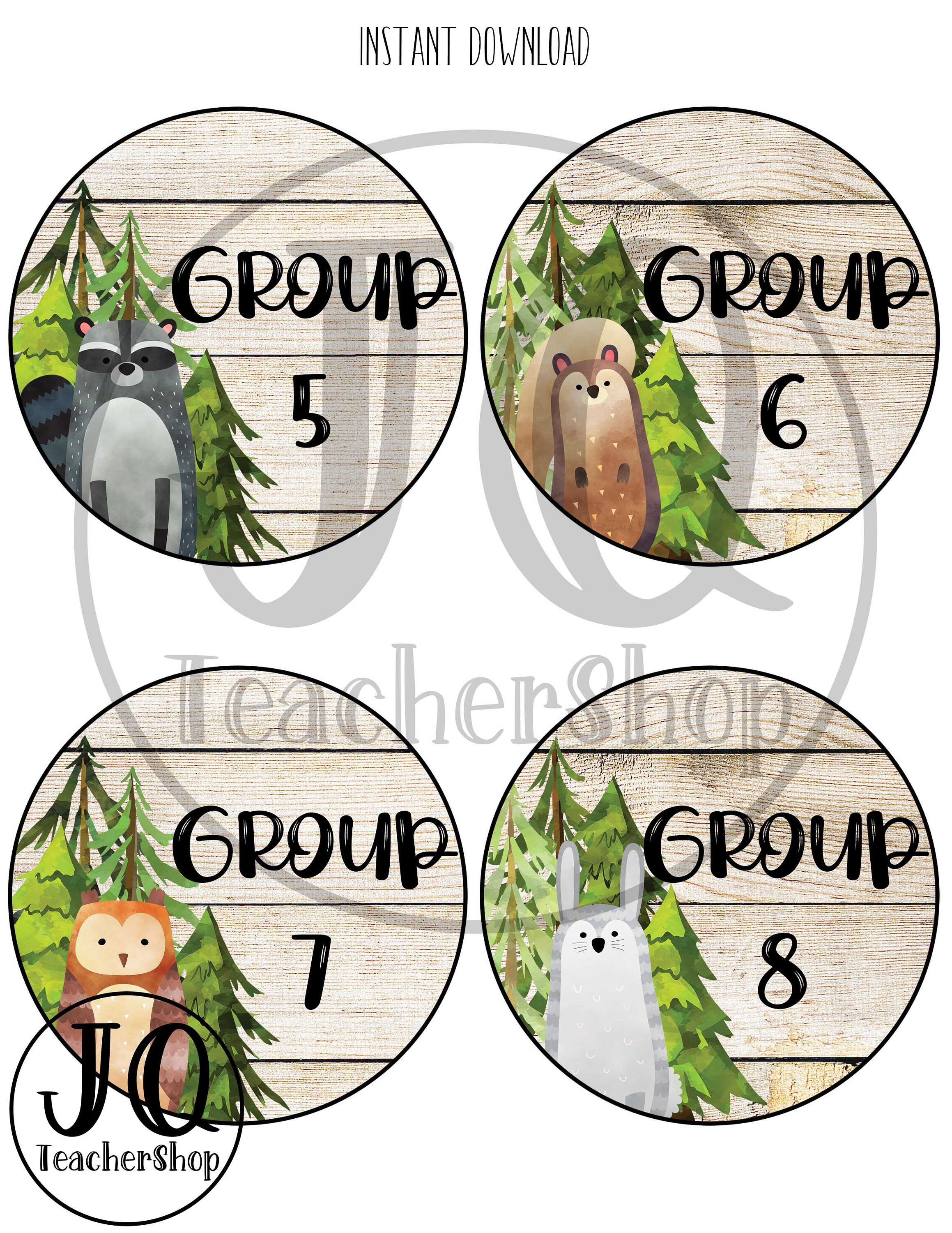 Printable Class Table Signs Animal Table Labels Blank Animal - Etsy