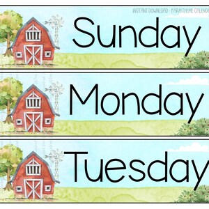 Farm Theme Classroom Calendar: Rustic Oaks Decor (printable) - Etsy