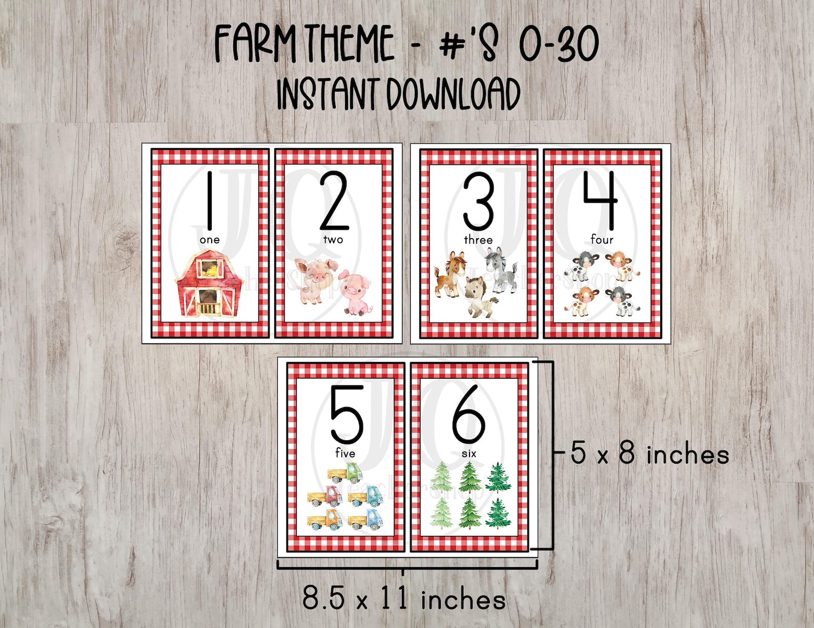 Printable, Farm Theme Number Wall Posters, Classroom Decor, Barnyard ...