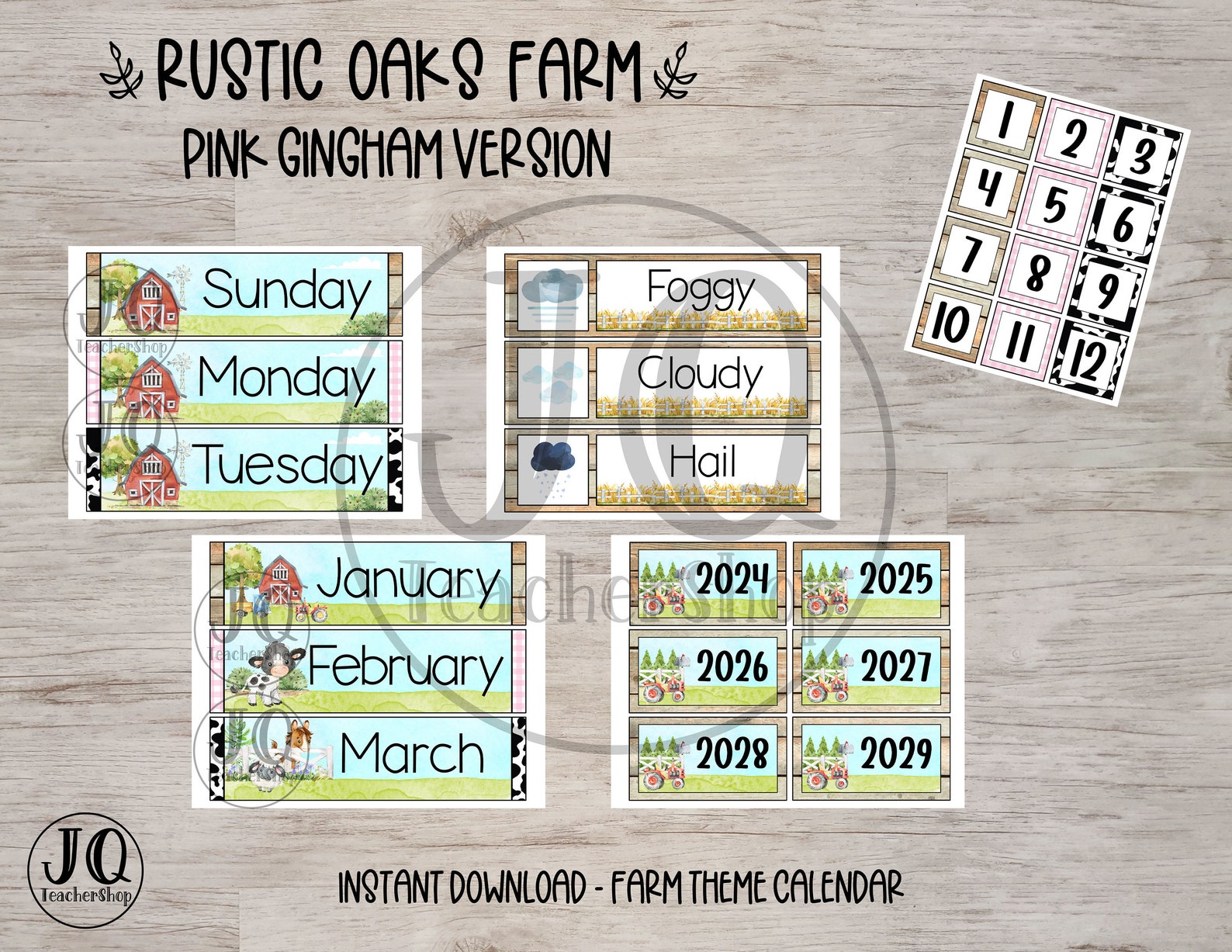 Printable Classroom Calendar, Farm Theme Classroom, Classroom Decor ...