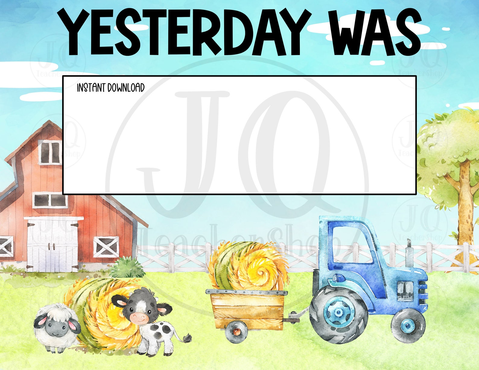 Printable Classroom Calendar, Farm Theme Calendar Set, Classroom Decor ...