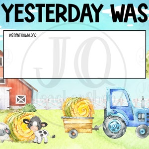 Printable Classroom Calendar, Farm Theme Calendar Set, Classroom Decor ...