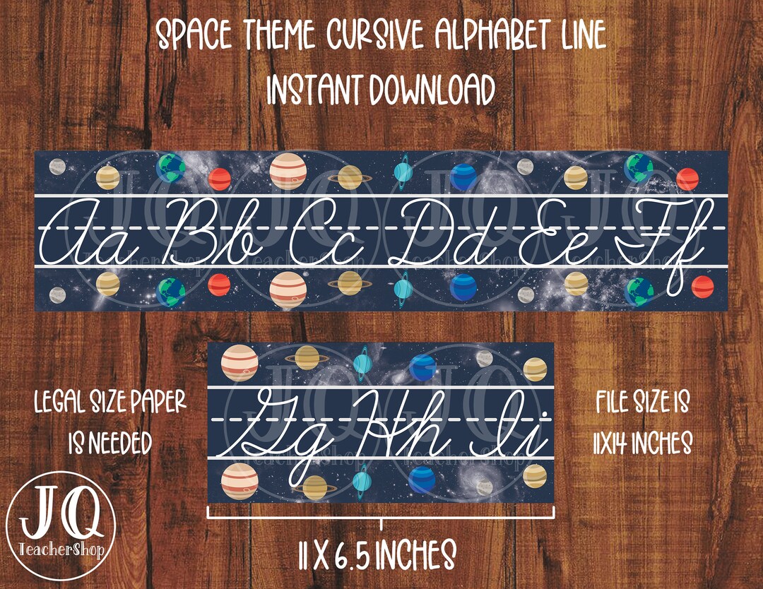 Alfabeto espacial imprimible cursiva línea alfabética - Etsy España