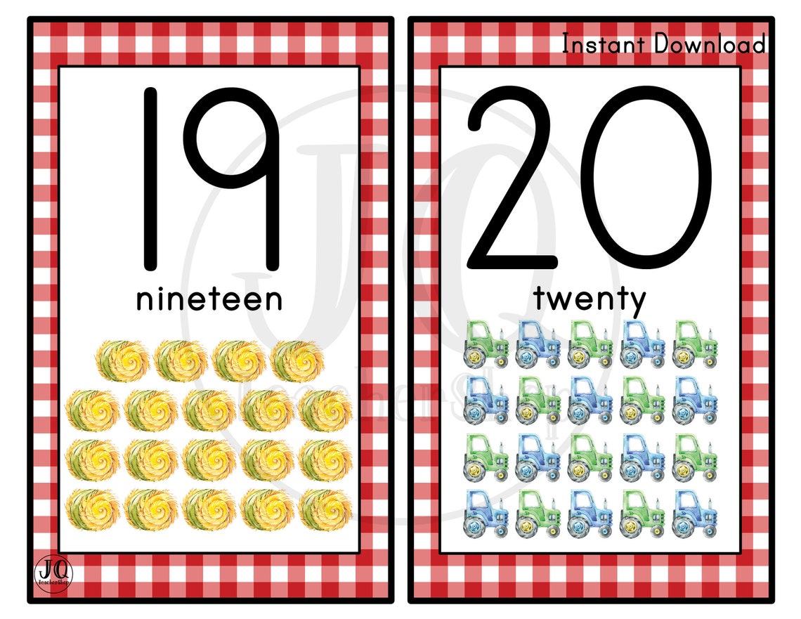 Printable Farm Theme Number Wall Posters Classroom Decor - Etsy