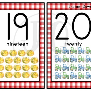 Printable Farm Theme Number Wall Posters Classroom Decor - Etsy