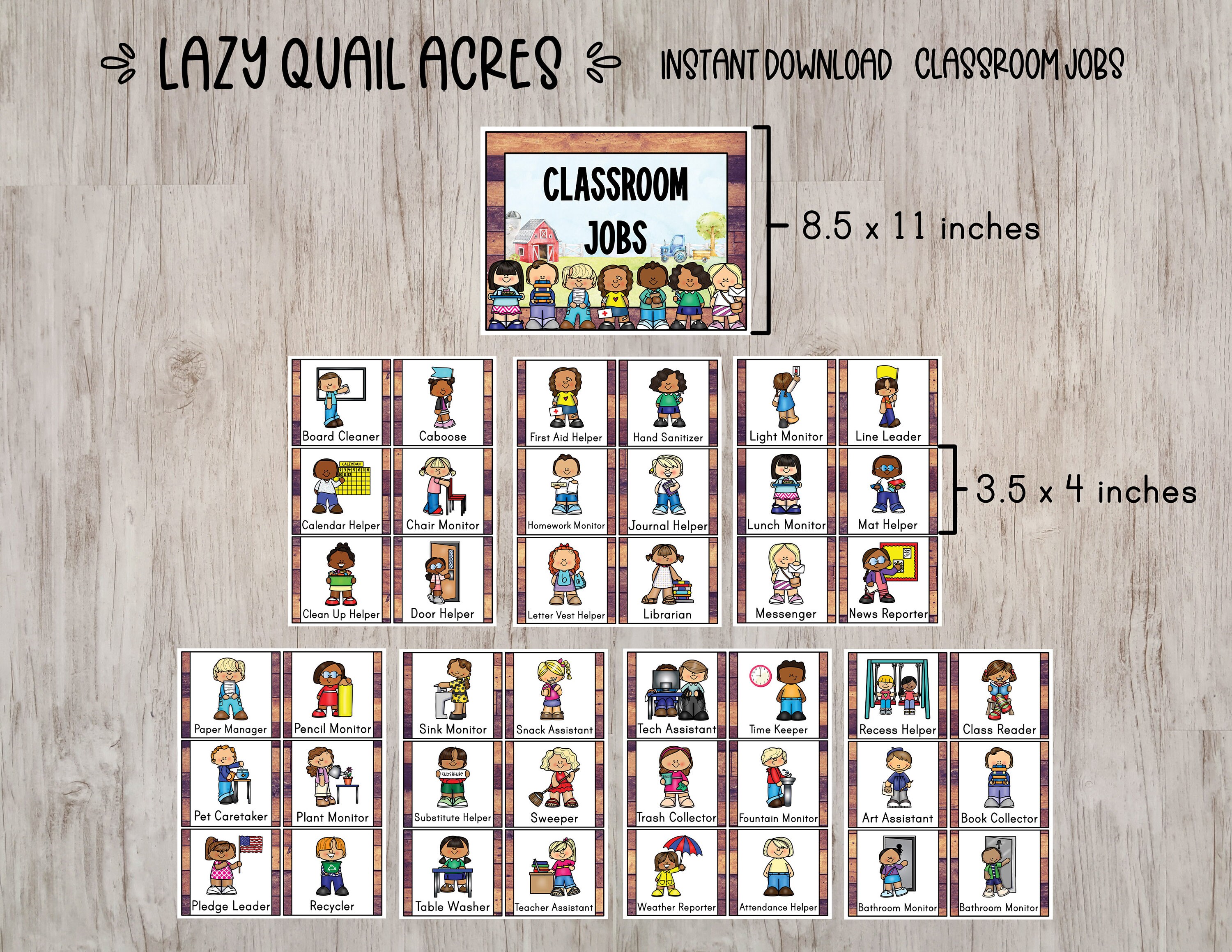 Printable Farm Theme Classroom Decor Classroom Jobs Farm - Etsy