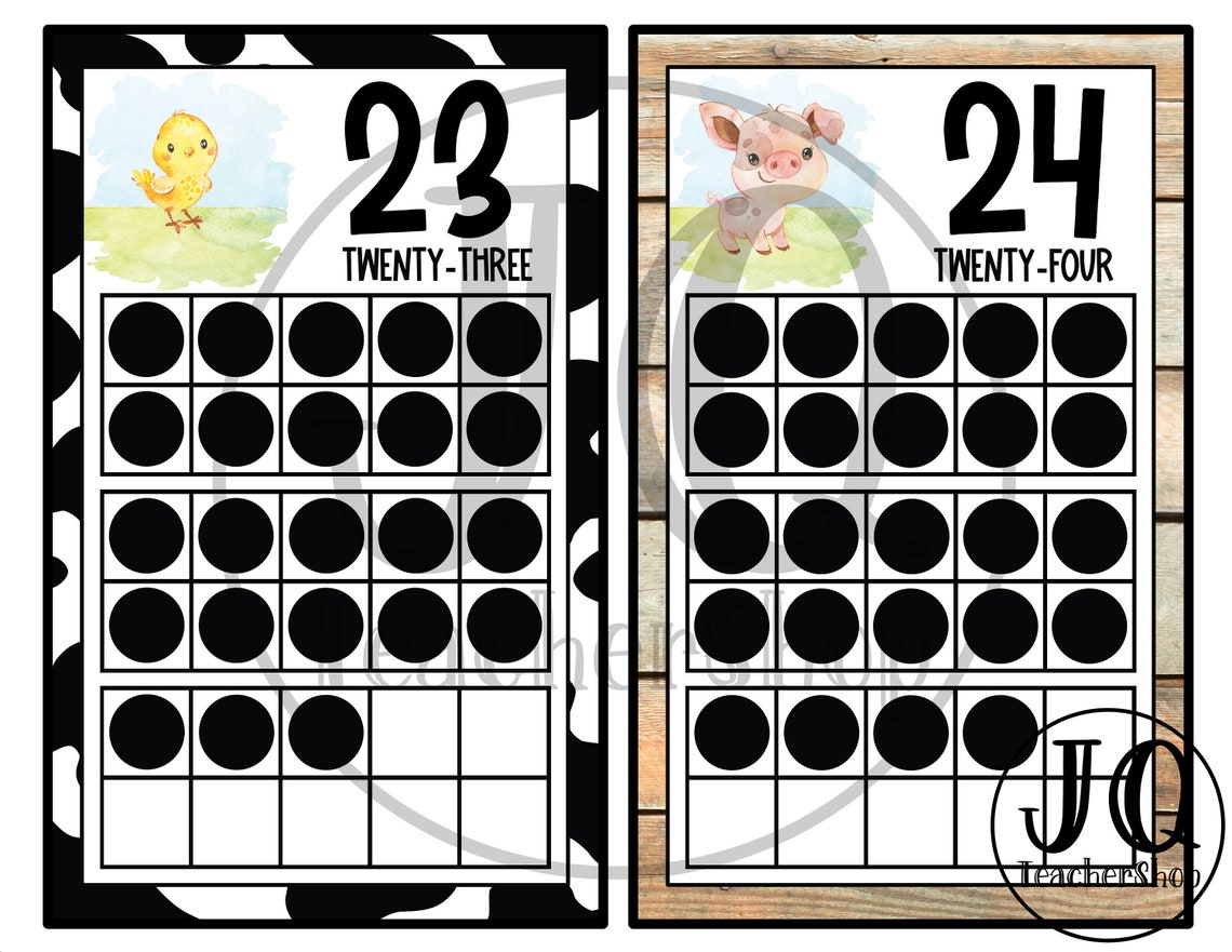 Farm Theme Number Cards: Rustic Oaks Classroom Decor (digital Download ...