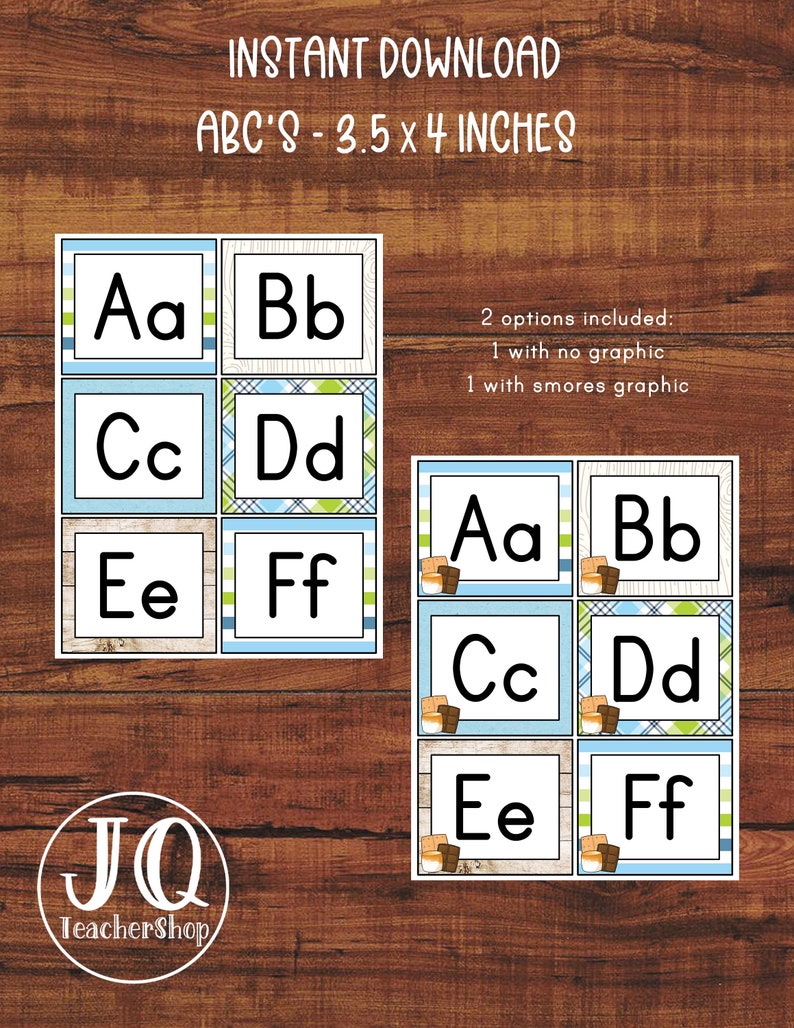 Instant Download, Alphabet Word Wall, Classroom Decor, Camp Theme ...