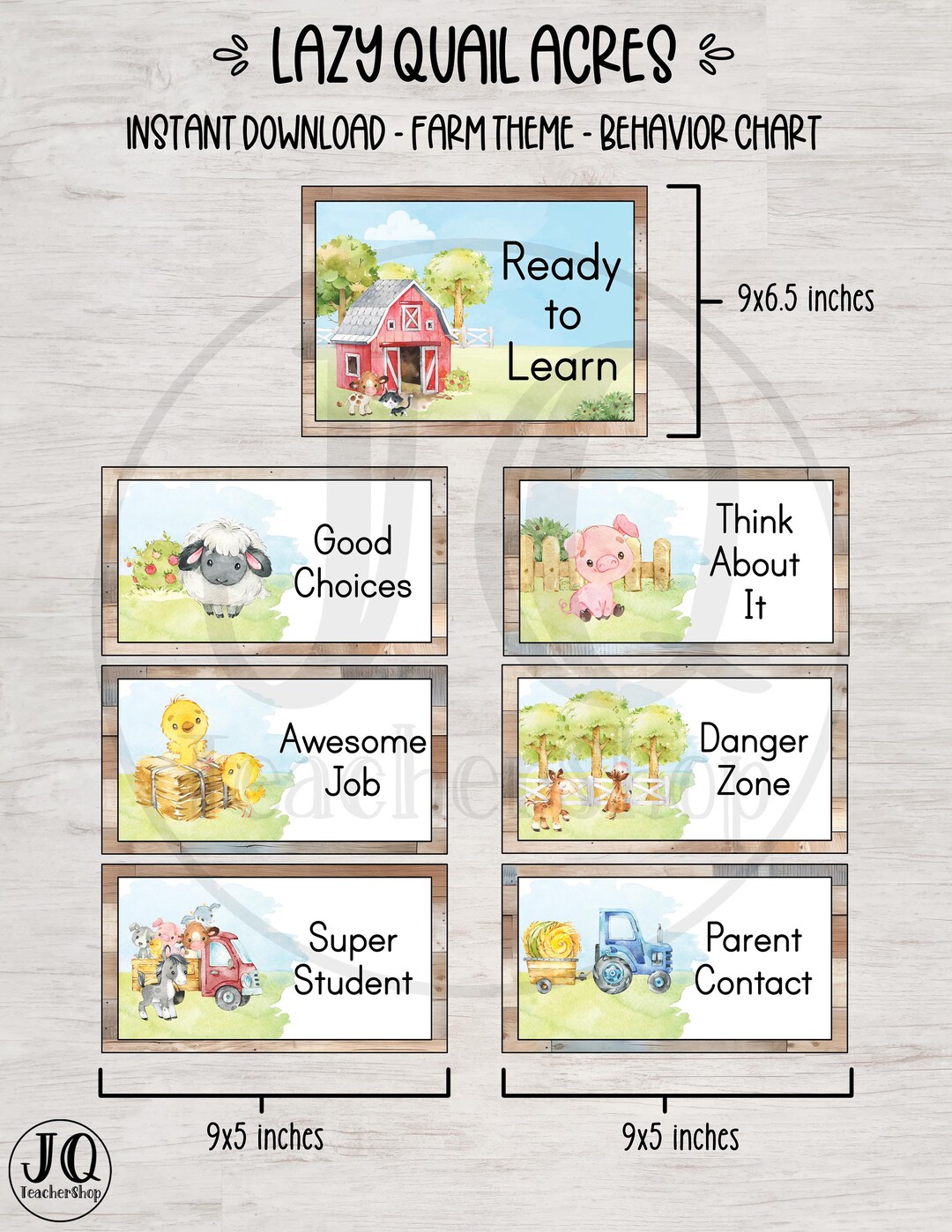 Printable, Farm Theme Behavior Chart, Classroom Behavior Chart ...