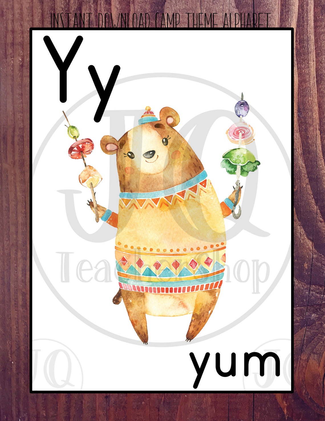 Printable Alphabet Wall Poster Camping Theme Classroom Decor - Etsy