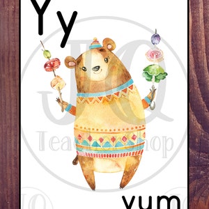 Printable Alphabet Wall Poster Camping Theme Classroom Decor - Etsy