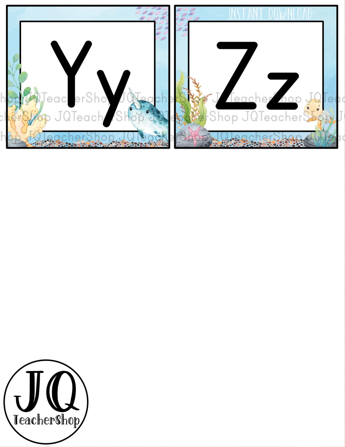 Ocean Theme Alphabet Wall Cards: Classroom Decor (digital Download) - Etsy