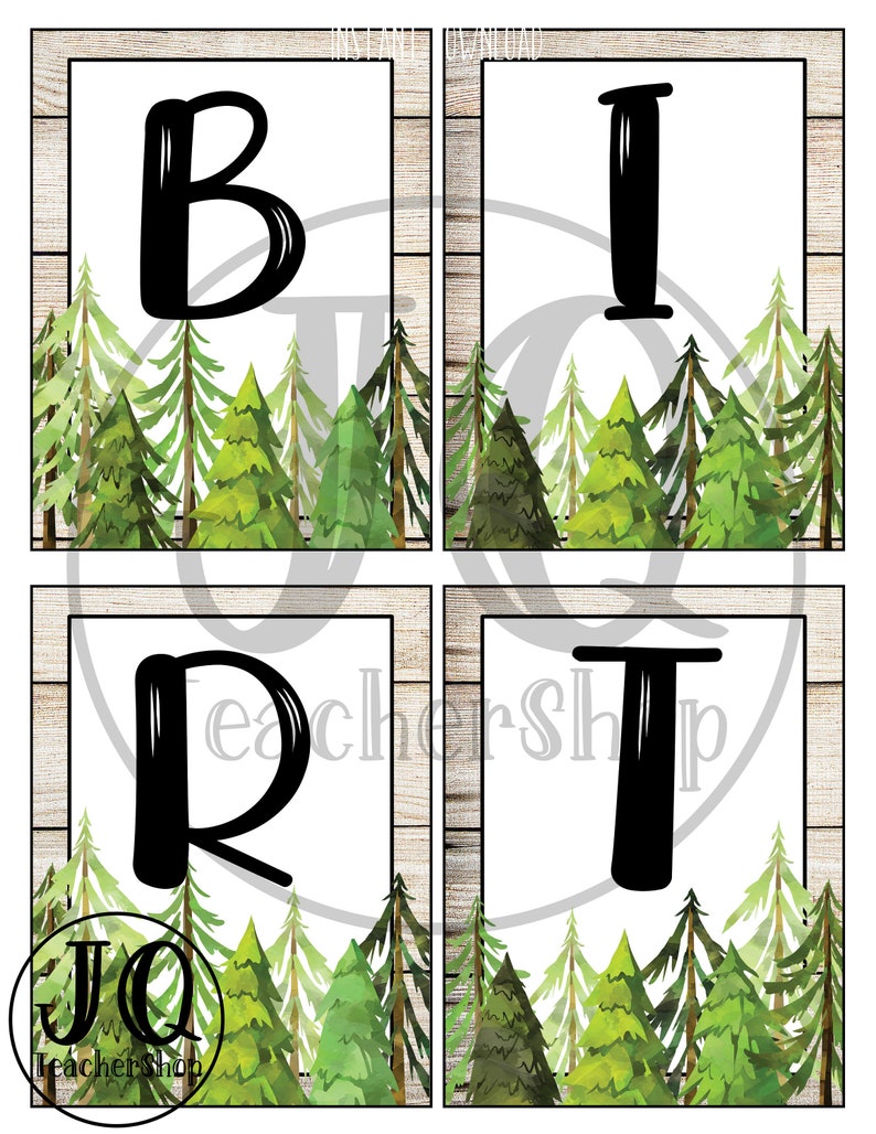 Printable Woodland Class Birthday Display Woodland Theme - Etsy
