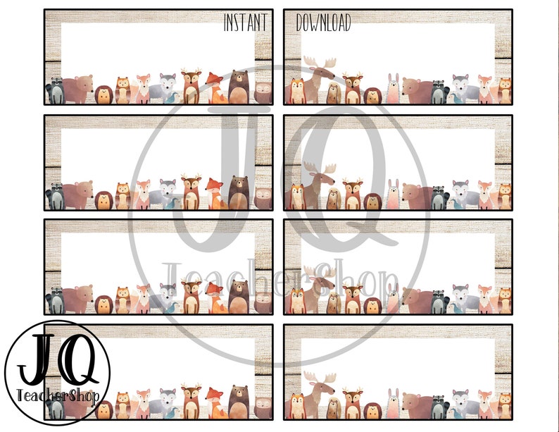 Printable Classroom Labels, Woodland Animals Theme Classroom, Desk Name ...