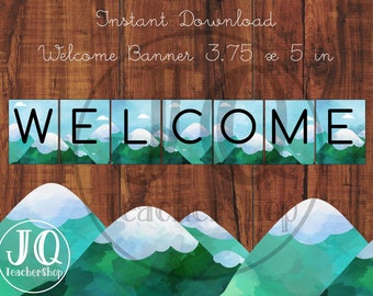 Mountain Theme Welcome Banner, Classroom Decor (digital Download) - Etsy