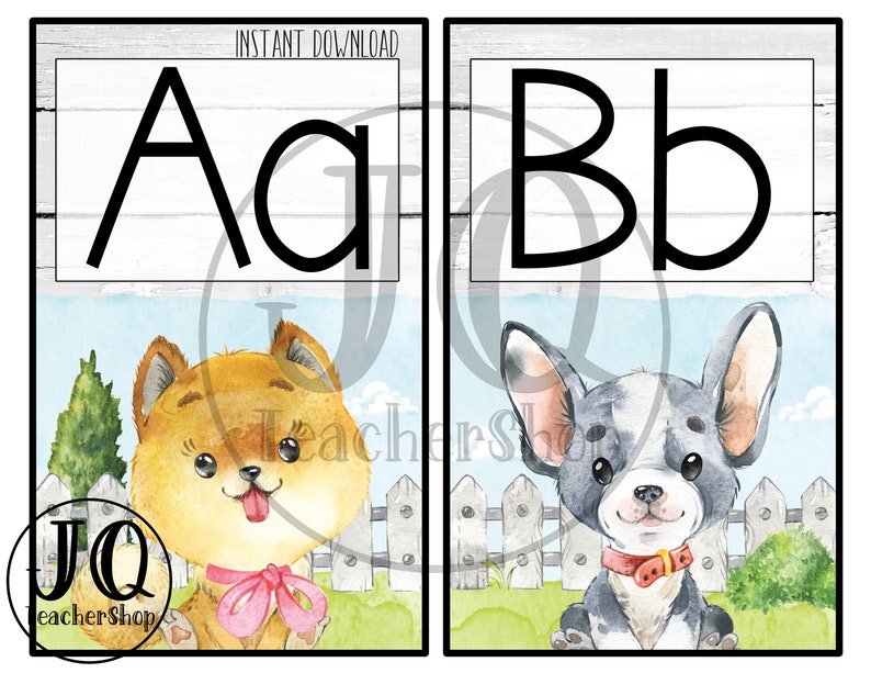 Printable Puppy Theme Alphabet Wall Posters Classroom Decor - Etsy