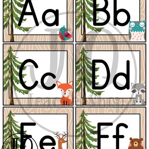 Printable Alphabet Word Wall, Classroom Decor, Woodland Alphabet Wall ...