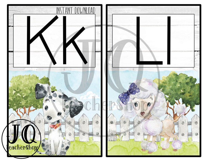Printable Puppy Theme Alphabet Wall Posters Classroom Decor - Etsy
