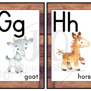Printable, Farm Theme Alphabet Wall Posters, Classroom Decor, Farm ...