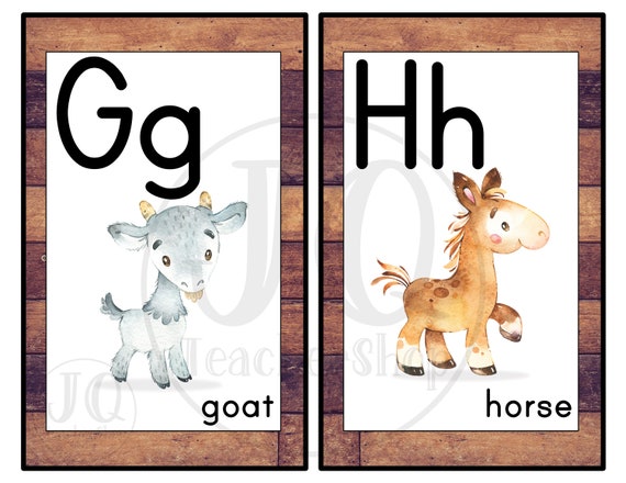 Printable Farm Theme Alphabet Posters ABC Letters Farm Decor Classroom ...