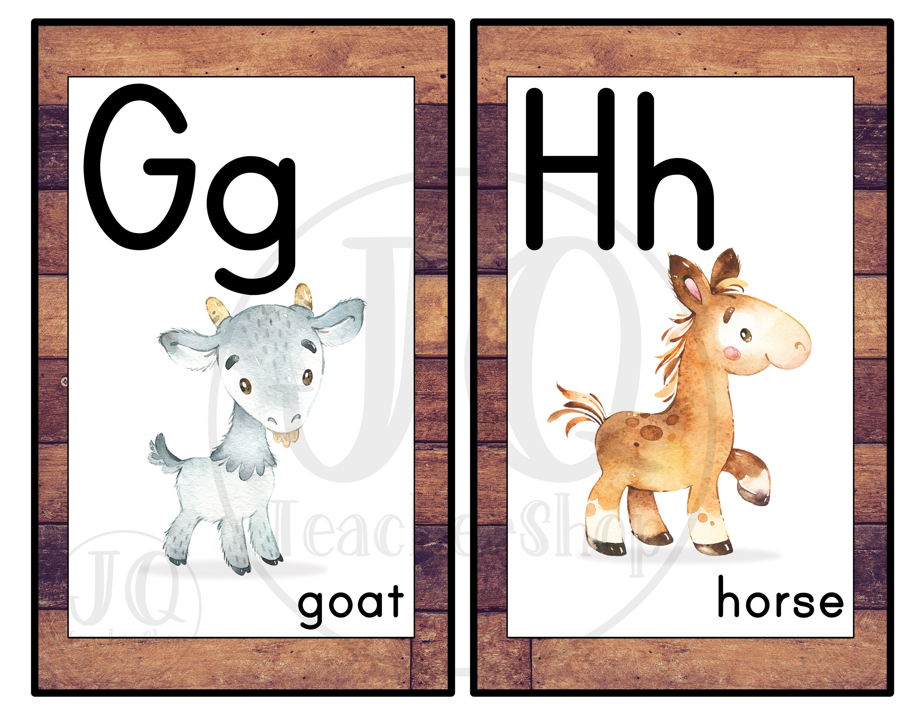 Printable Farm Theme Alphabet Wall posters Classroom Decor | Etsy