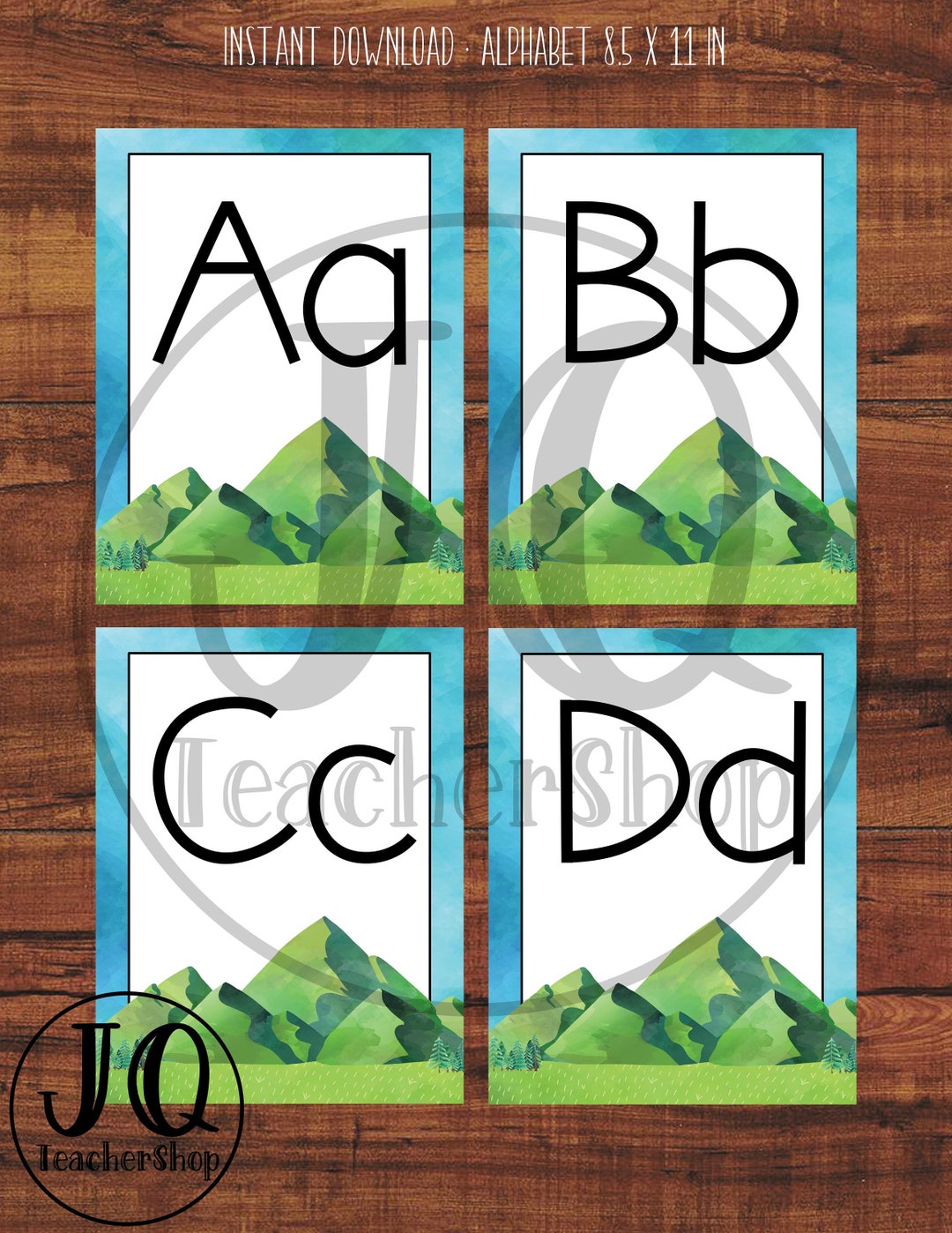 Printable Alphabet Wall Poster Mountain Theme Classroom - Etsy