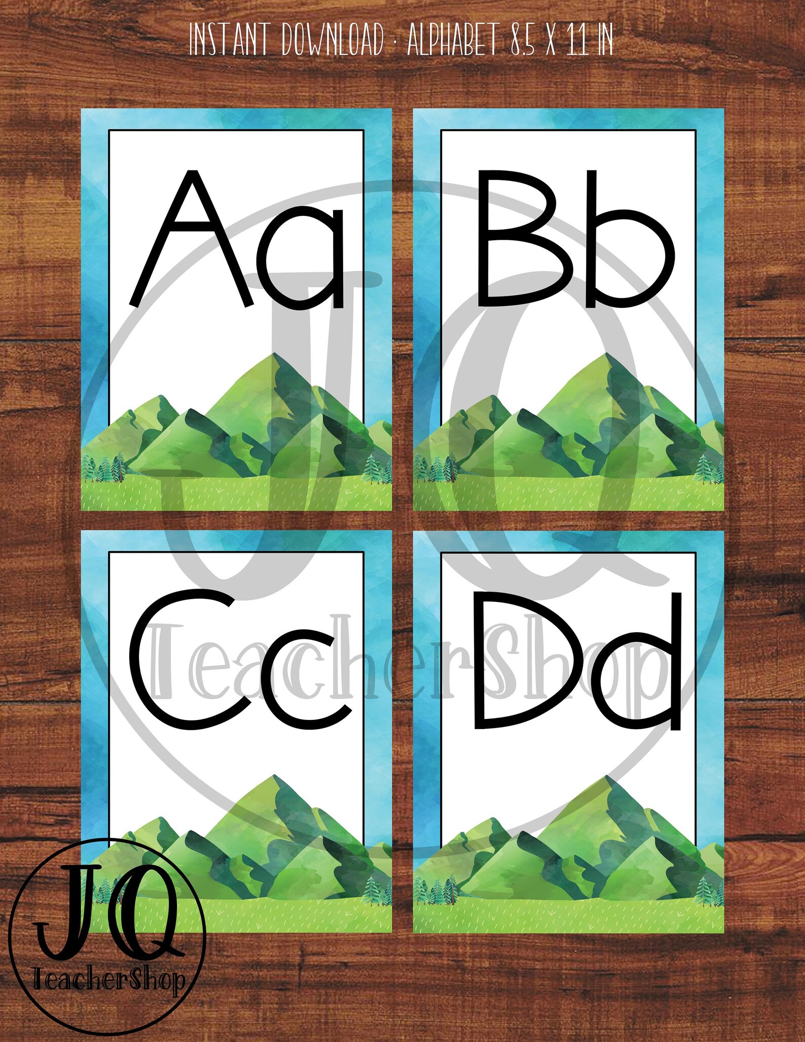 Printable Alphabet Wall Poster Mountain Theme Classroom | Etsy