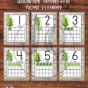 Printable Ten Frames Number Wall Posters, Woodland Classroom Decor ...
