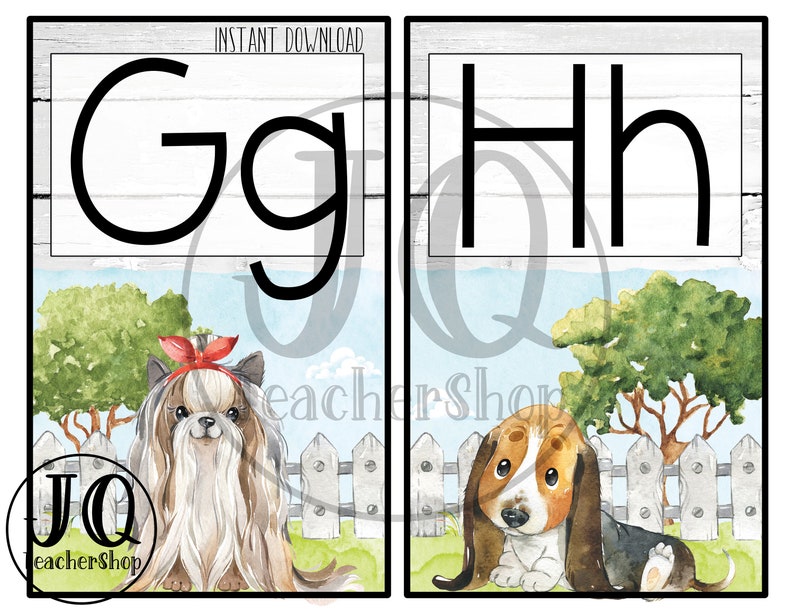 Printable Puppy Theme Alphabet Wall Posters Classroom Decor - Etsy