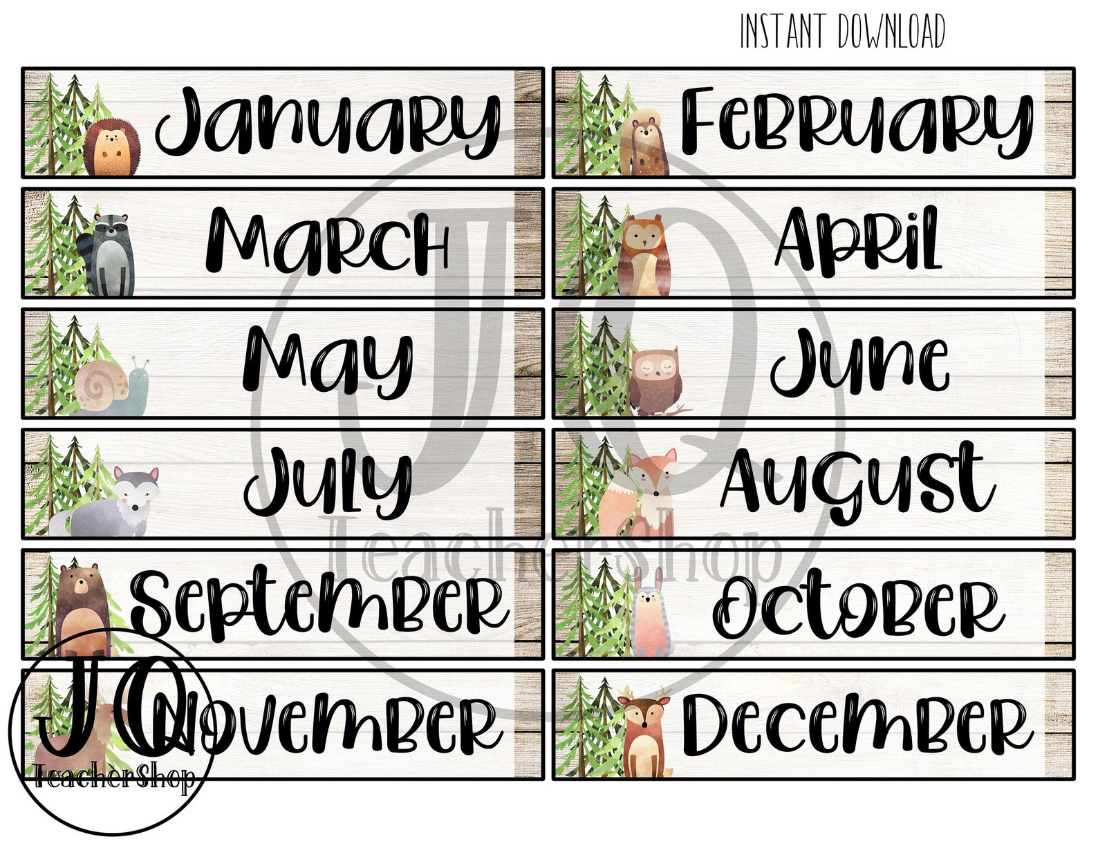 Printable Woodland Class Birthday Display Woodland Theme - Etsy