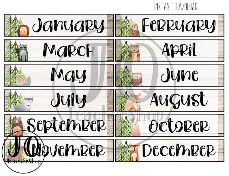 Printable Woodland Class Birthday Display Woodland Theme - Etsy