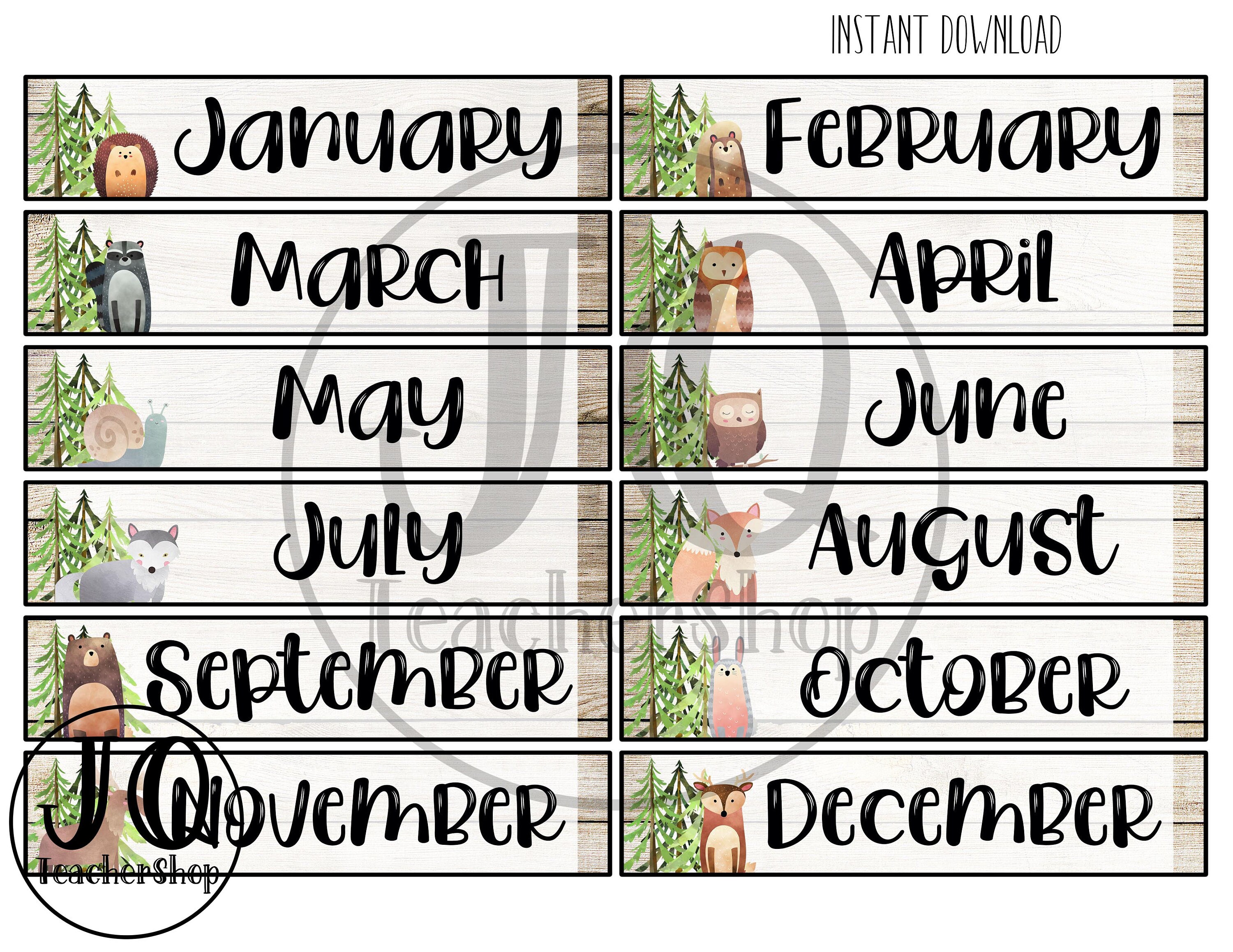 Printable Woodland Class Birthday Display Woodland Theme - Etsy Canada