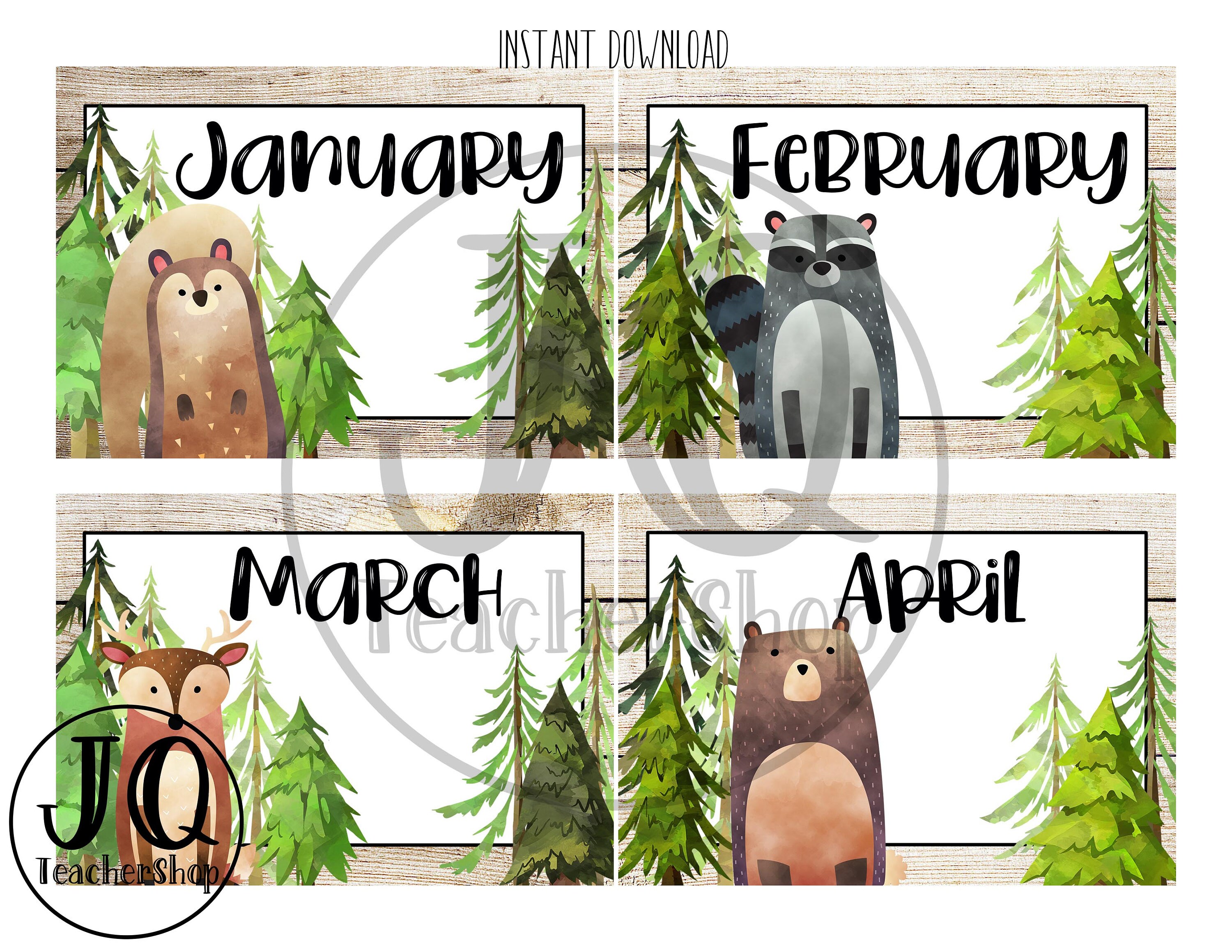 Printable Woodland Class Birthday Display Woodland Theme - Etsy