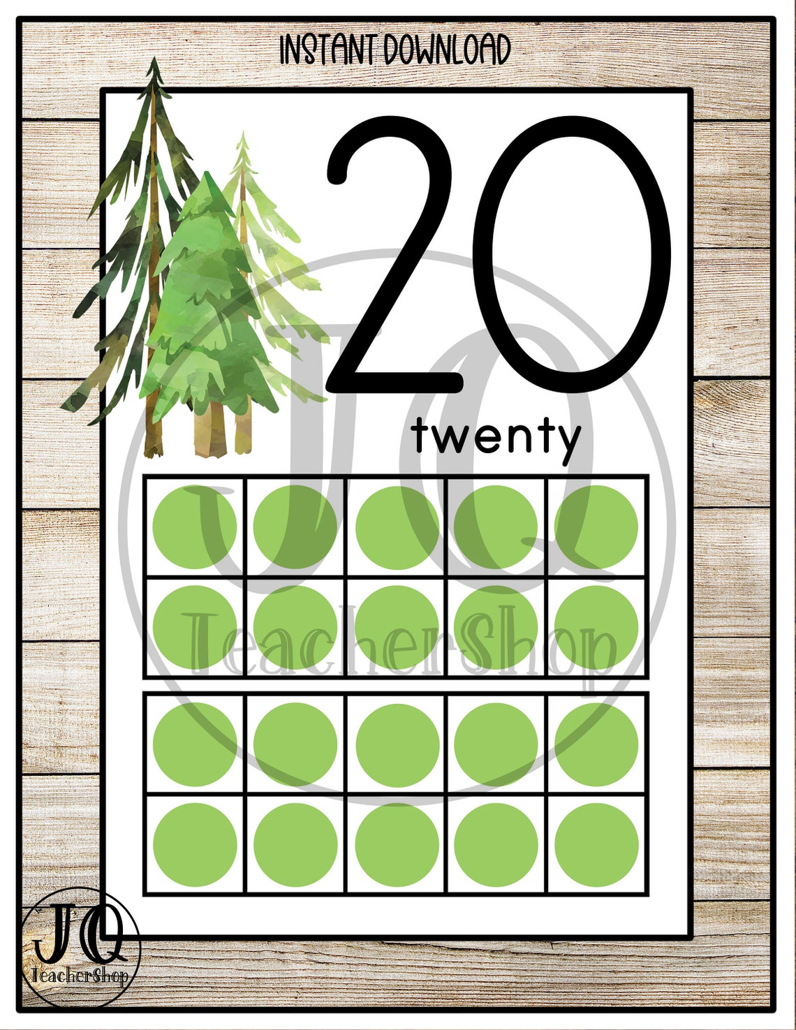 Printable Ten Frames Number Wall Posters, Woodland Classroom Decor ...