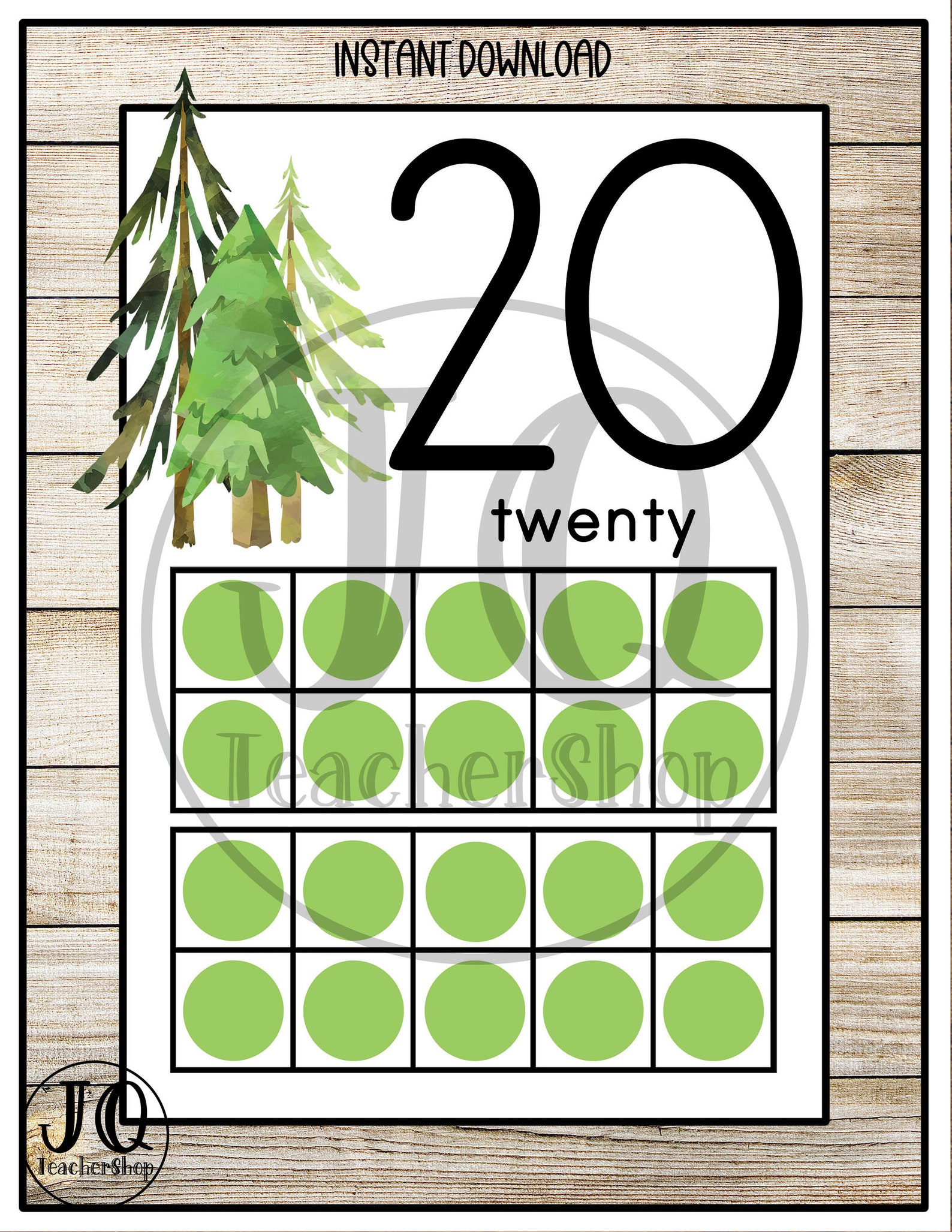 Printable Ten Frames Number Wall Posters, Woodland Classroom Decor ...