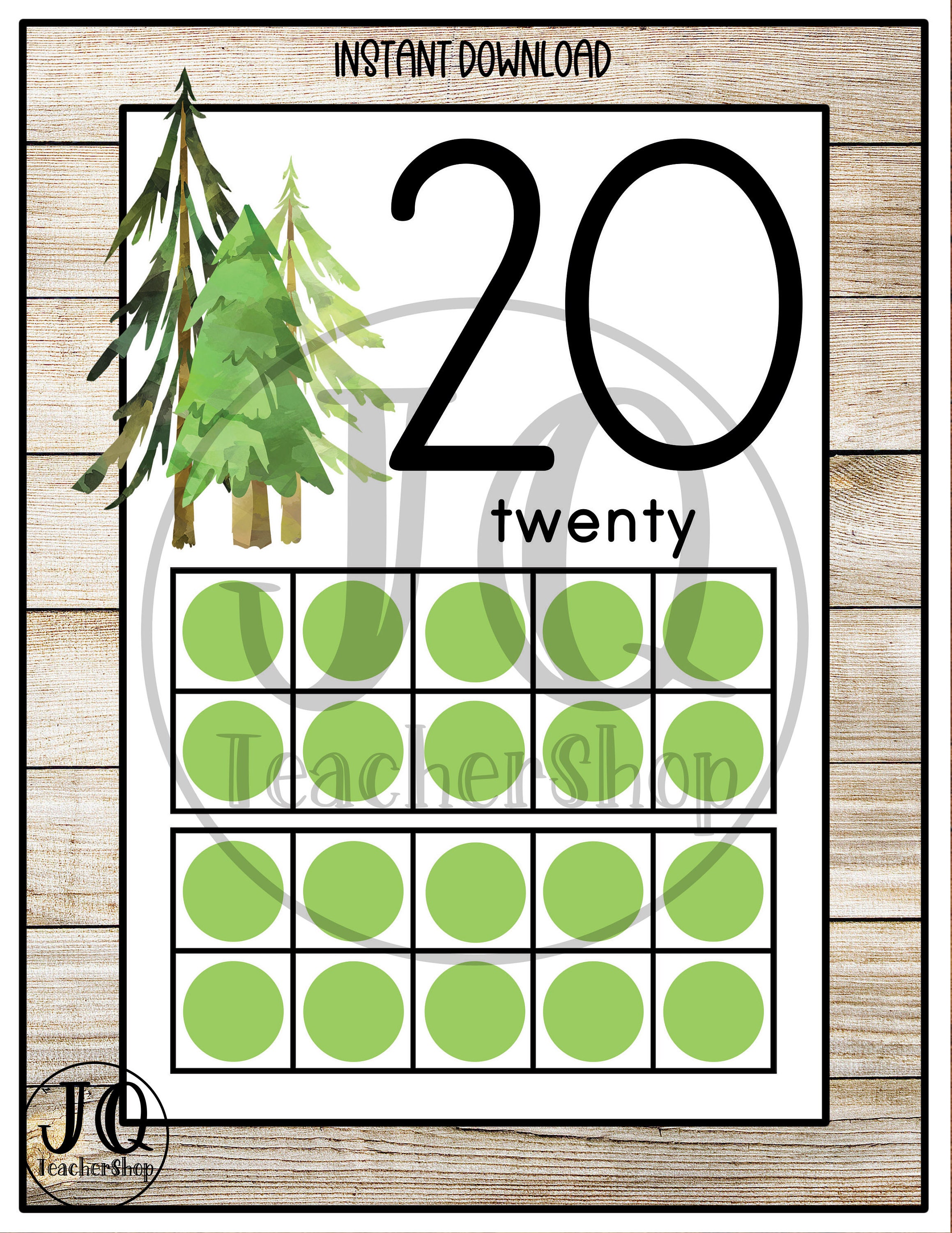 Printable Ten Frames Number Wall Posters, Woodland Classroom Decor ...