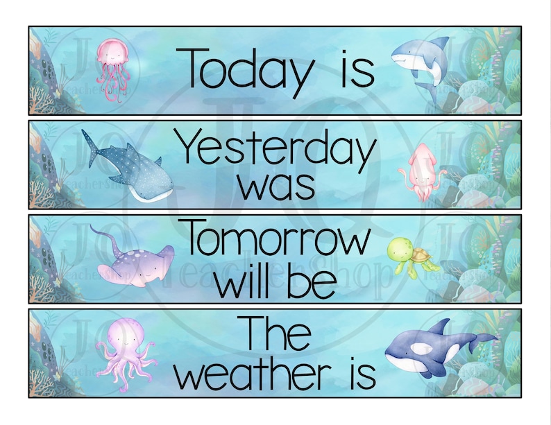 Printable Classroom Calendar Ocean Theme Classroom Classroom - Etsy