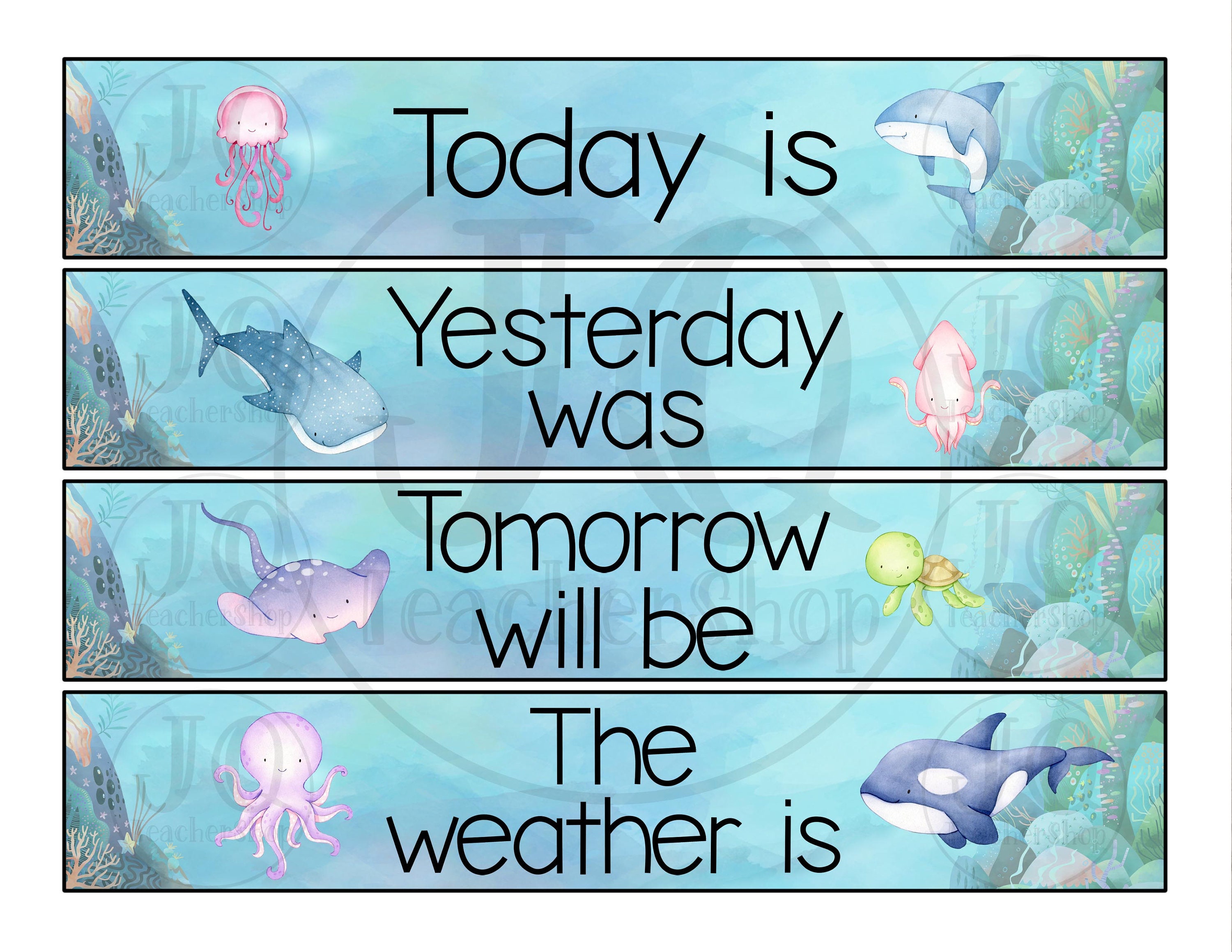 Printable Classroom Calendar Ocean Theme Classroom Classroom - Etsy