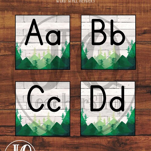 Printable Alphabet Word Wall Classroom Decor Woodland | Etsy
