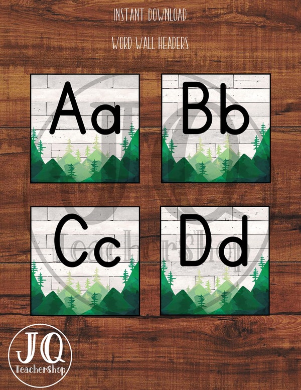 Printable Full Page Alphabet Classroom Decor Woodland Theme - Etsy Canada
