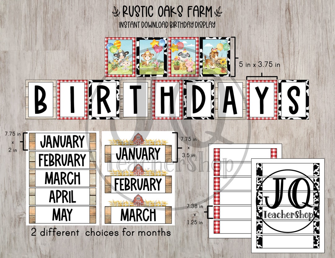 Farm Birthday Display Printable: Classroom Decor (instant Download) - Etsy