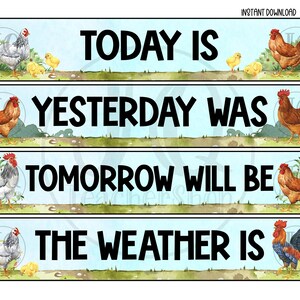 Printable Classroom Calendar, Farm Theme Calendar Set, Classroom Decor ...