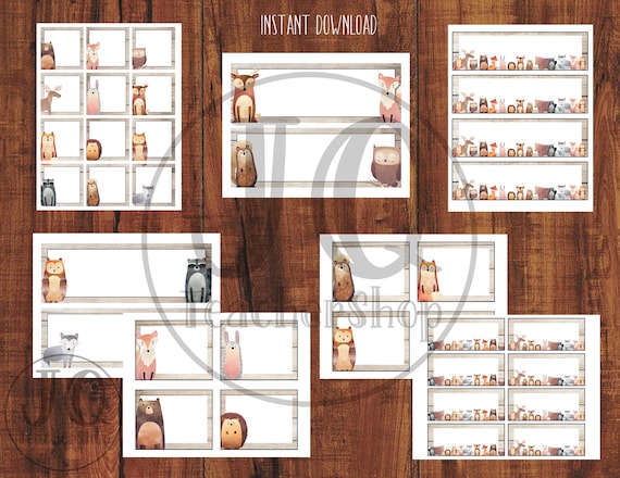 Printable Classroom Labels Woodland Animals Theme Classroom - Etsy Canada