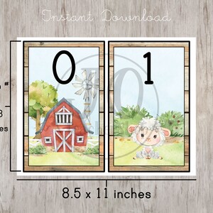 Printable Farm Theme Numbers, Nursery Numbers, Daycare Decor - Etsy